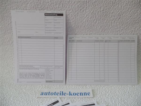 autoteile-koenne - 250x DIN A5 Werkstattauftrag KFZ Reparatur ...